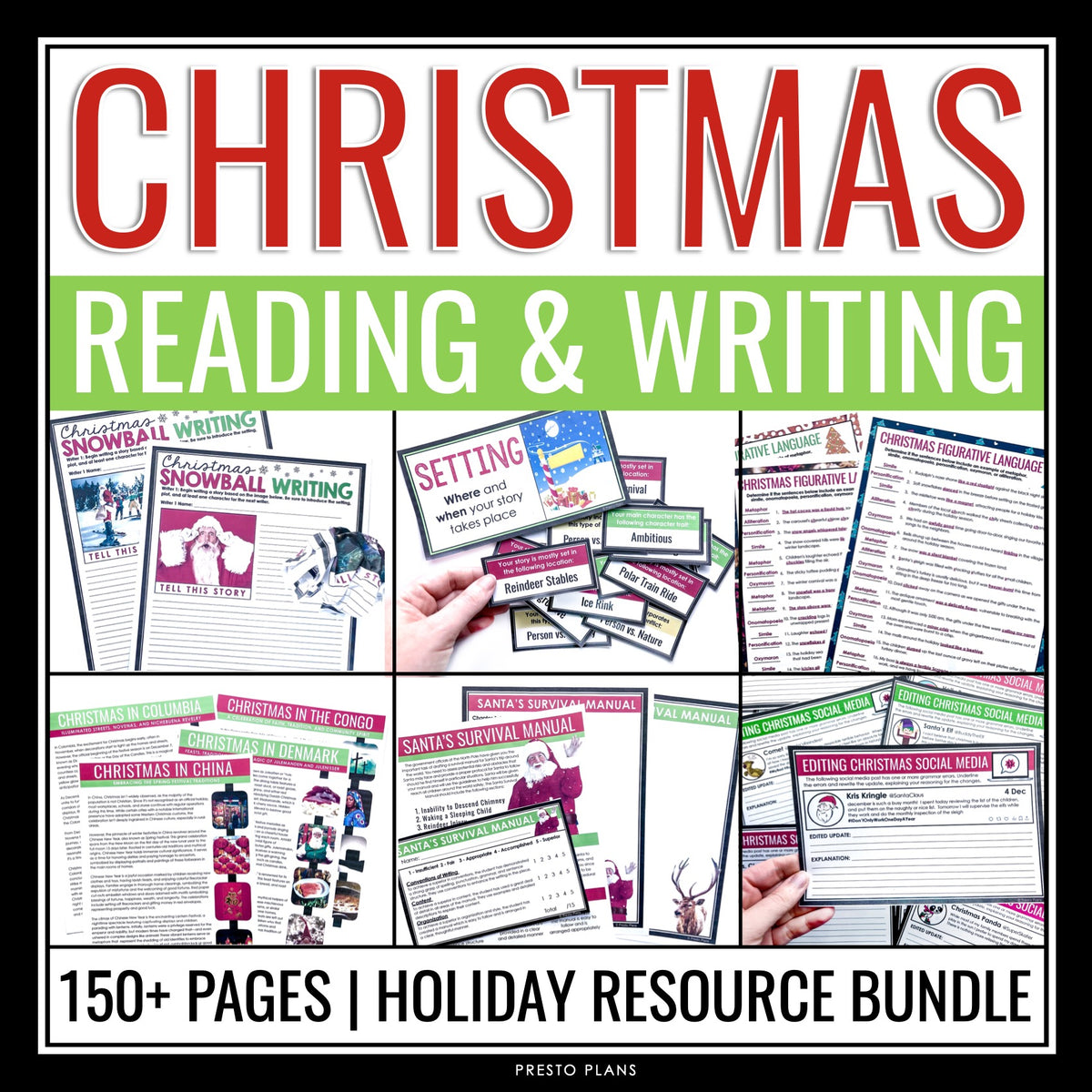 Christmas Reading and Writing Bundle: Holiday Activities, Assignments ...