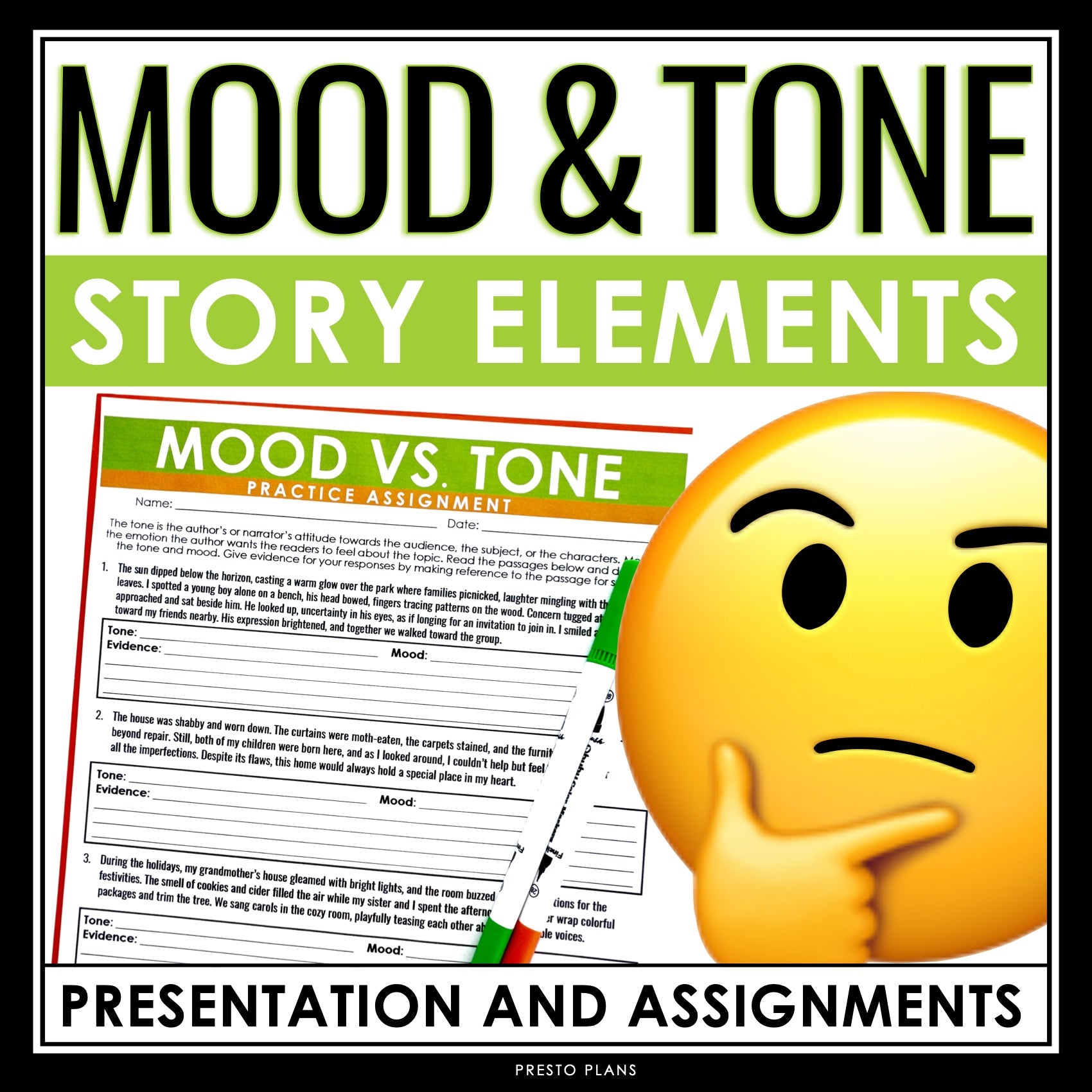 Mood Tone Worksheets Mood And Tone Lesson Presentation And Story