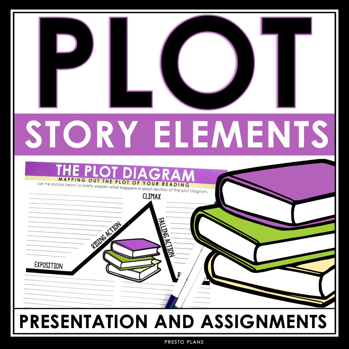 Plot Diagram Lesson - Presentation and Story Elements Plot Arc Assignm ...