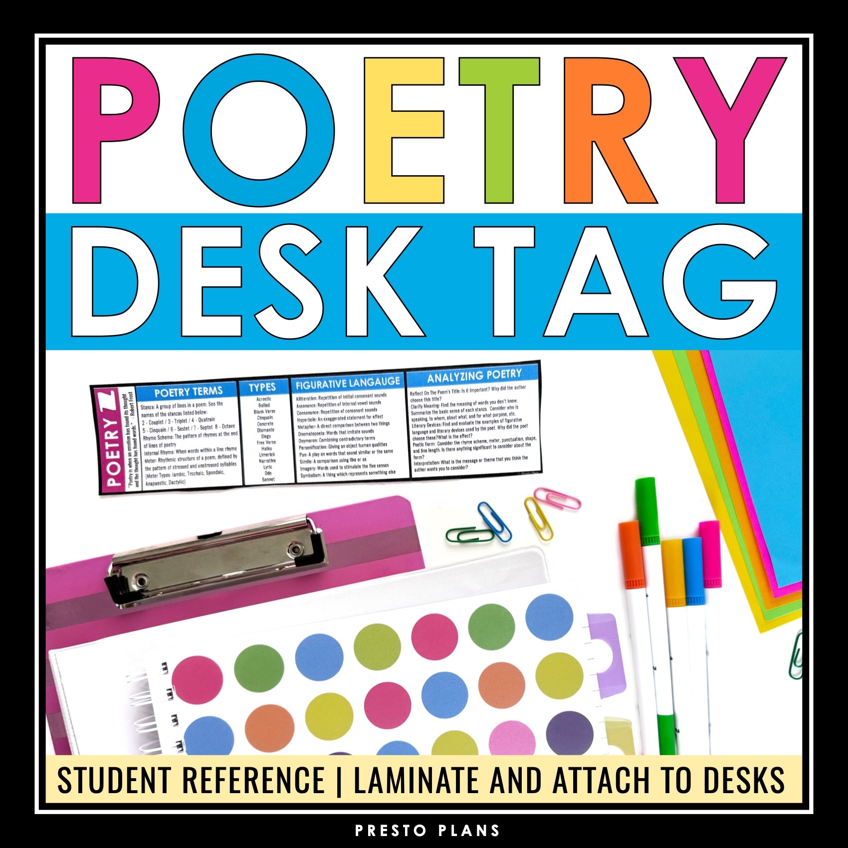 Poetry Desk Tags Reference - Figurative Language, Terms, Poem Types ...