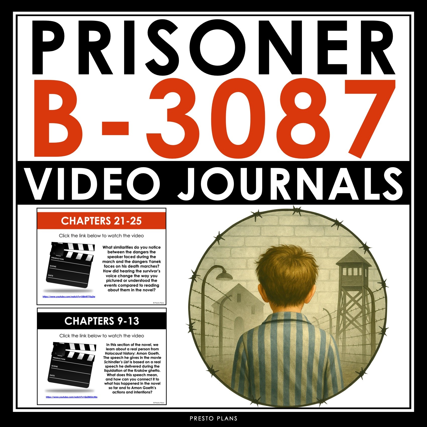 Prisoner B-3087 by Alan Gratz Writing Prompts - Video Clips & Journal ...