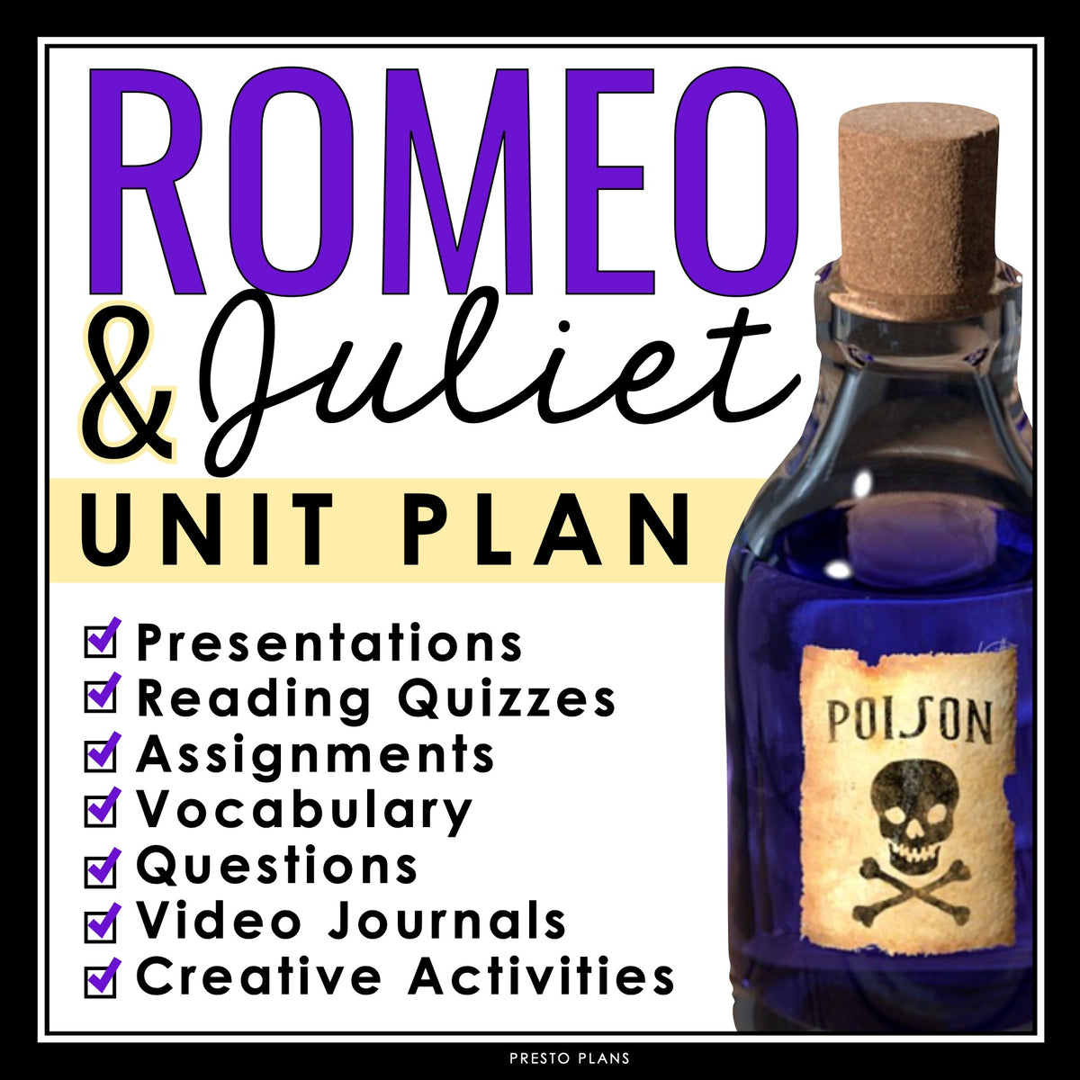 Romeo and Juliet Unit Plan - Complete Drama Reading Unit for Shakespea ...