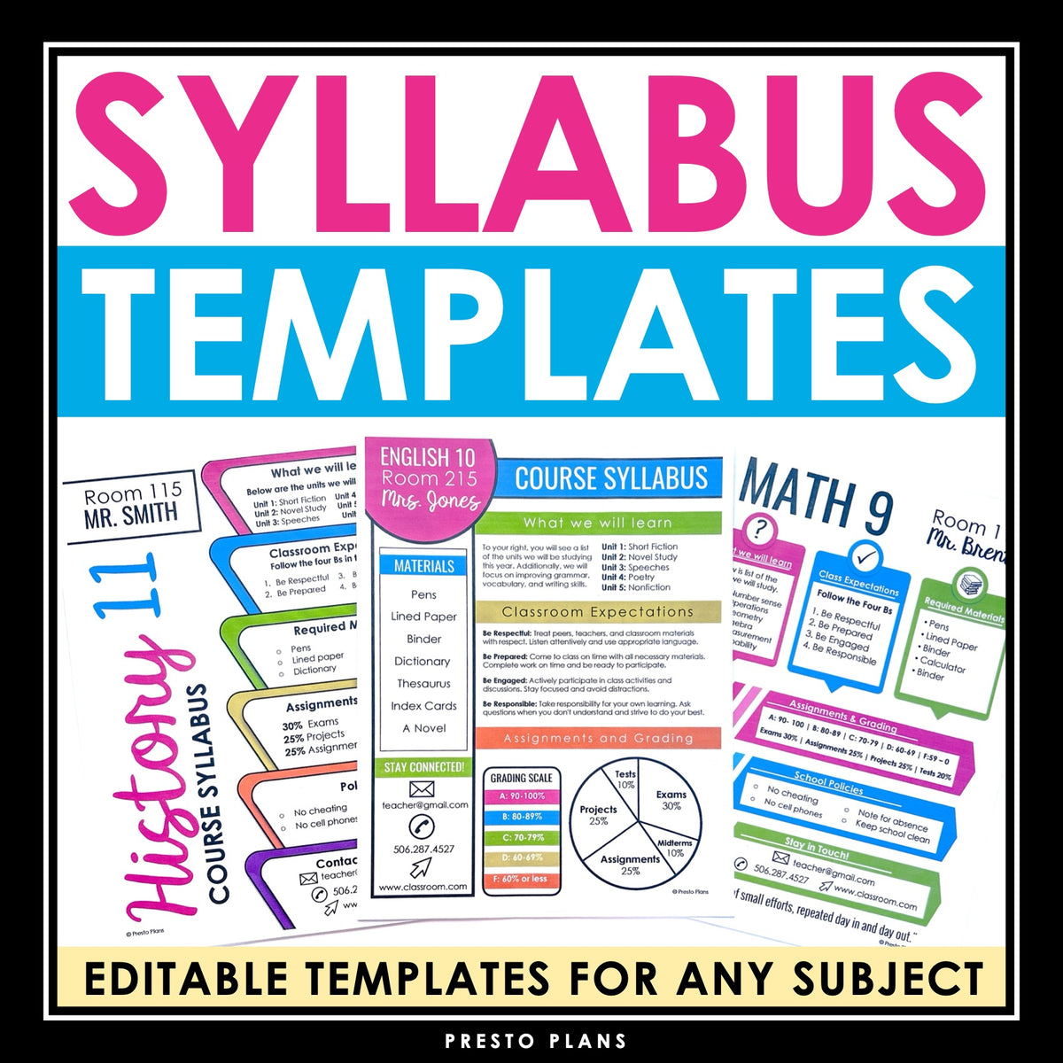 Infographic Syllabus Template Single Page Layout For Factsheet With