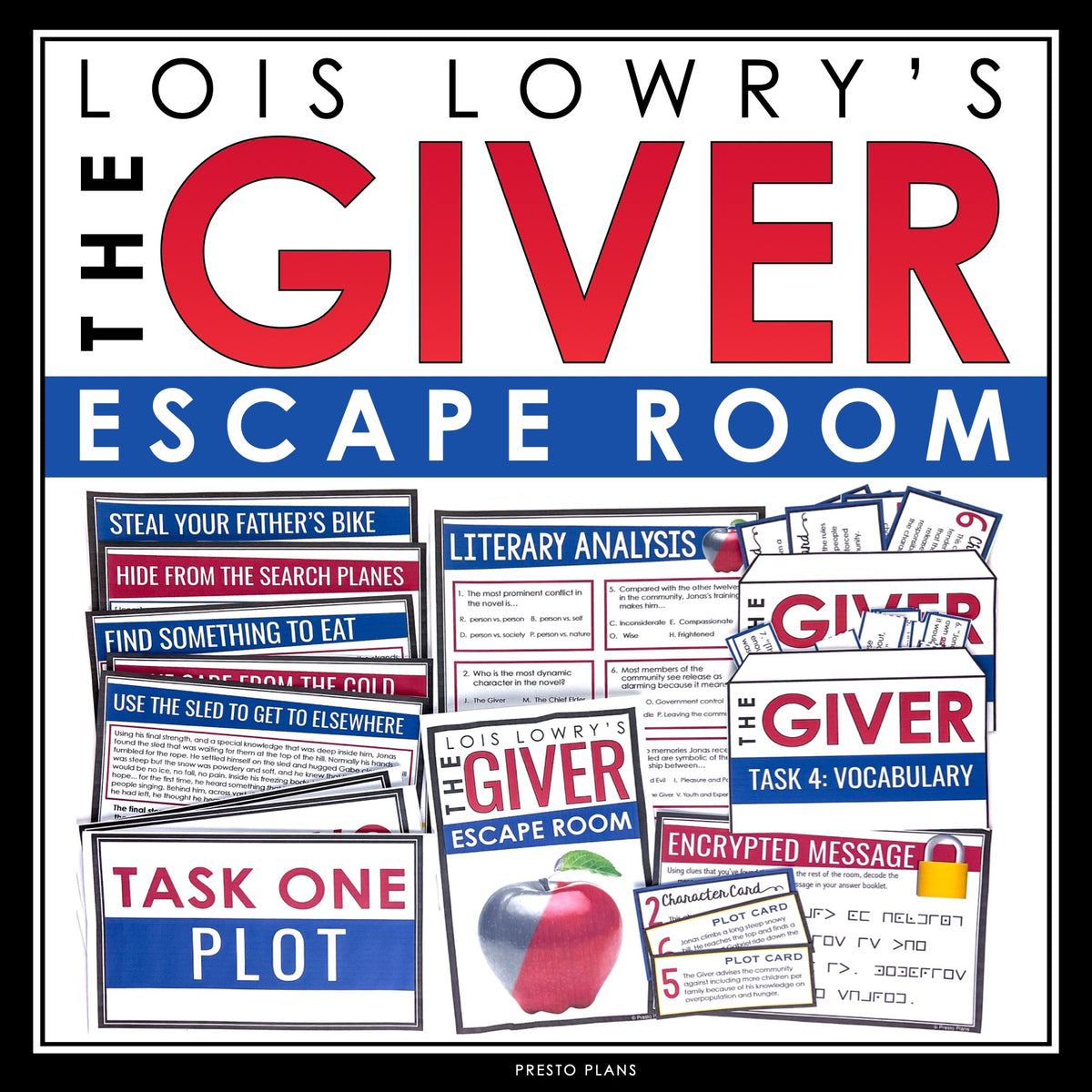 The Giver Escape Room Novel Activity - Breakout Review for Lois Lowry ...
