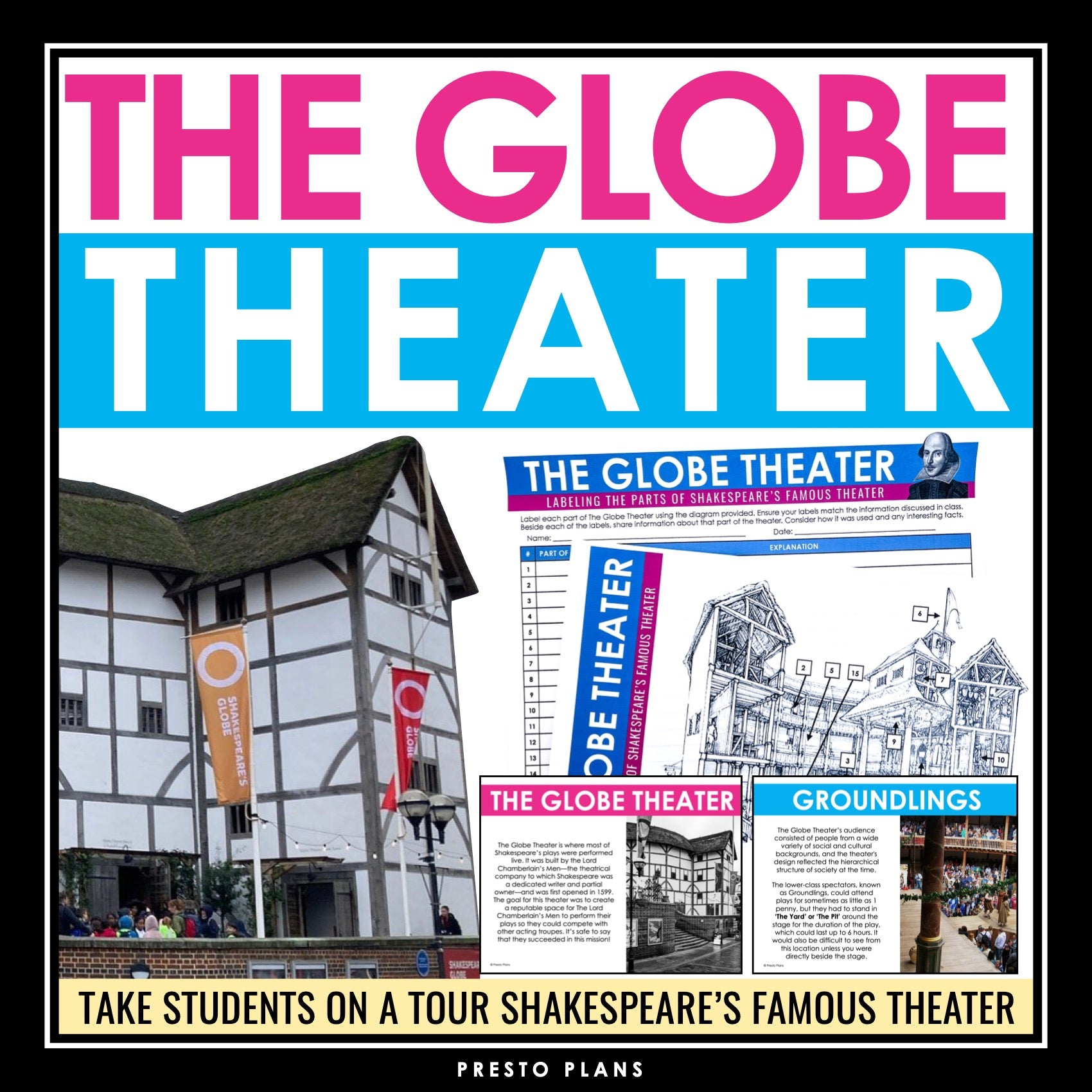 Shakespeares Globe Theatre Labeled