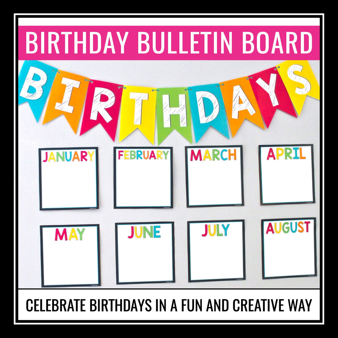 Birthday Board Bulletin Display - Classroom Decor Staff or Student Bir ...