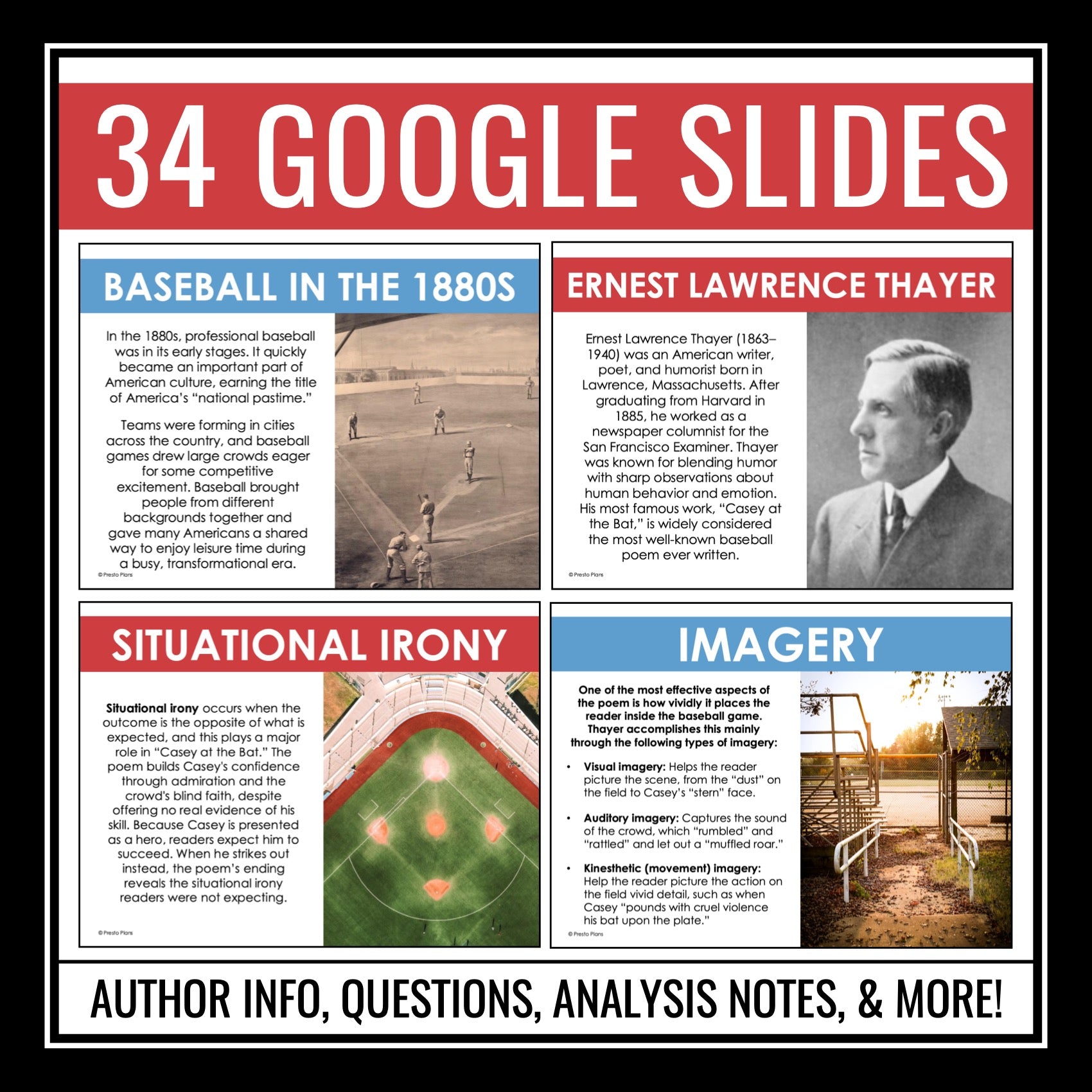 Casey at the Bat by Ernest Lawrence Thayer Digital Poetry Slides & Ass ...