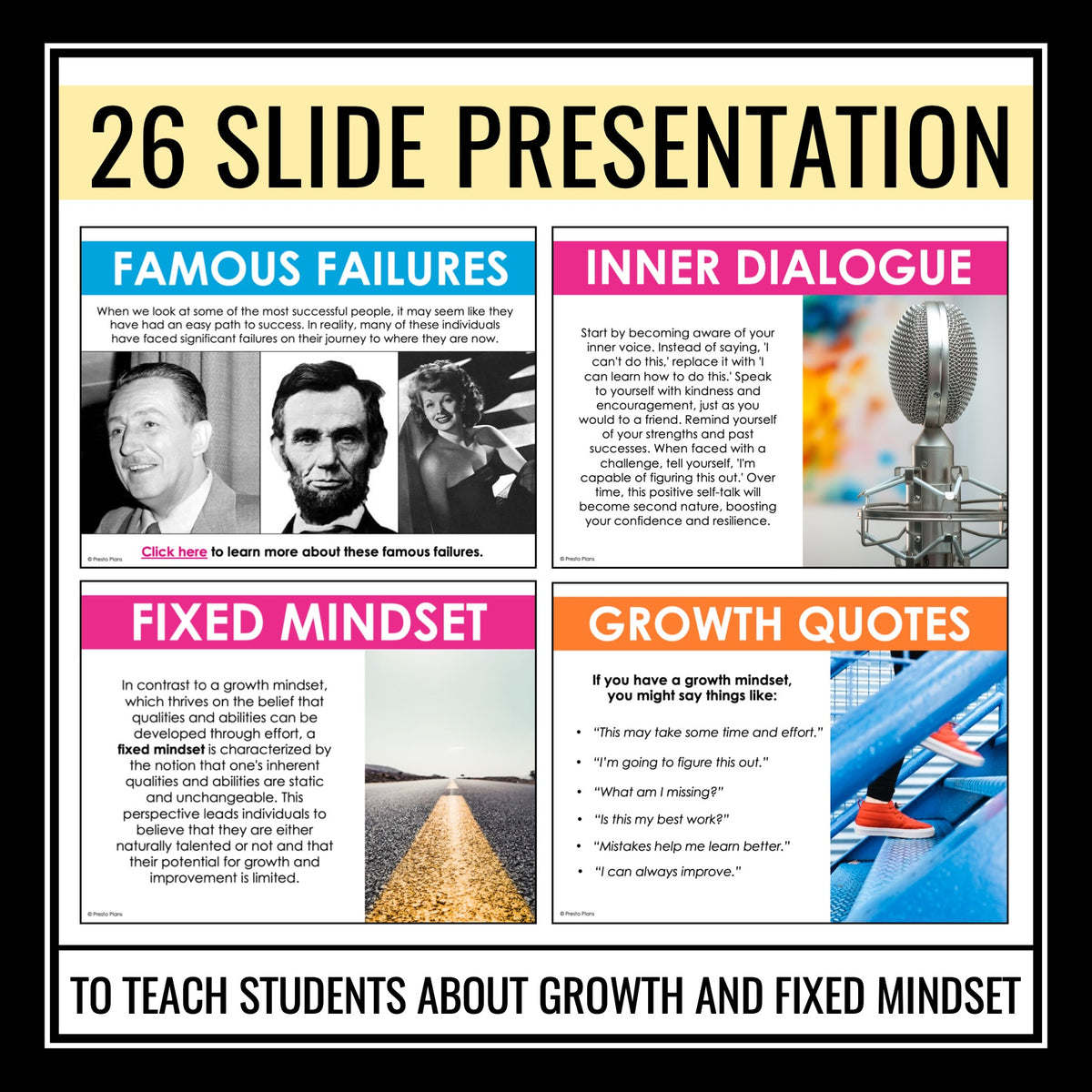 Growth Mindset Introduction Lesson - Presentation and Growth Mindset H ...