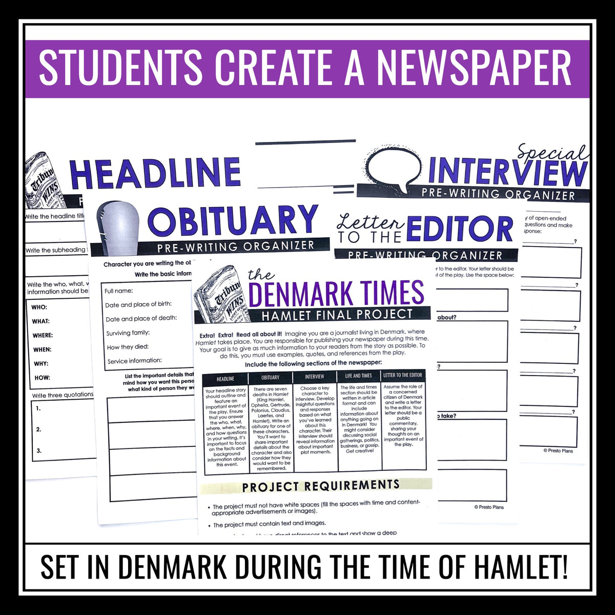 Hamlet Project - Creative Newspaper Final Assignment for Shakespeare's ...