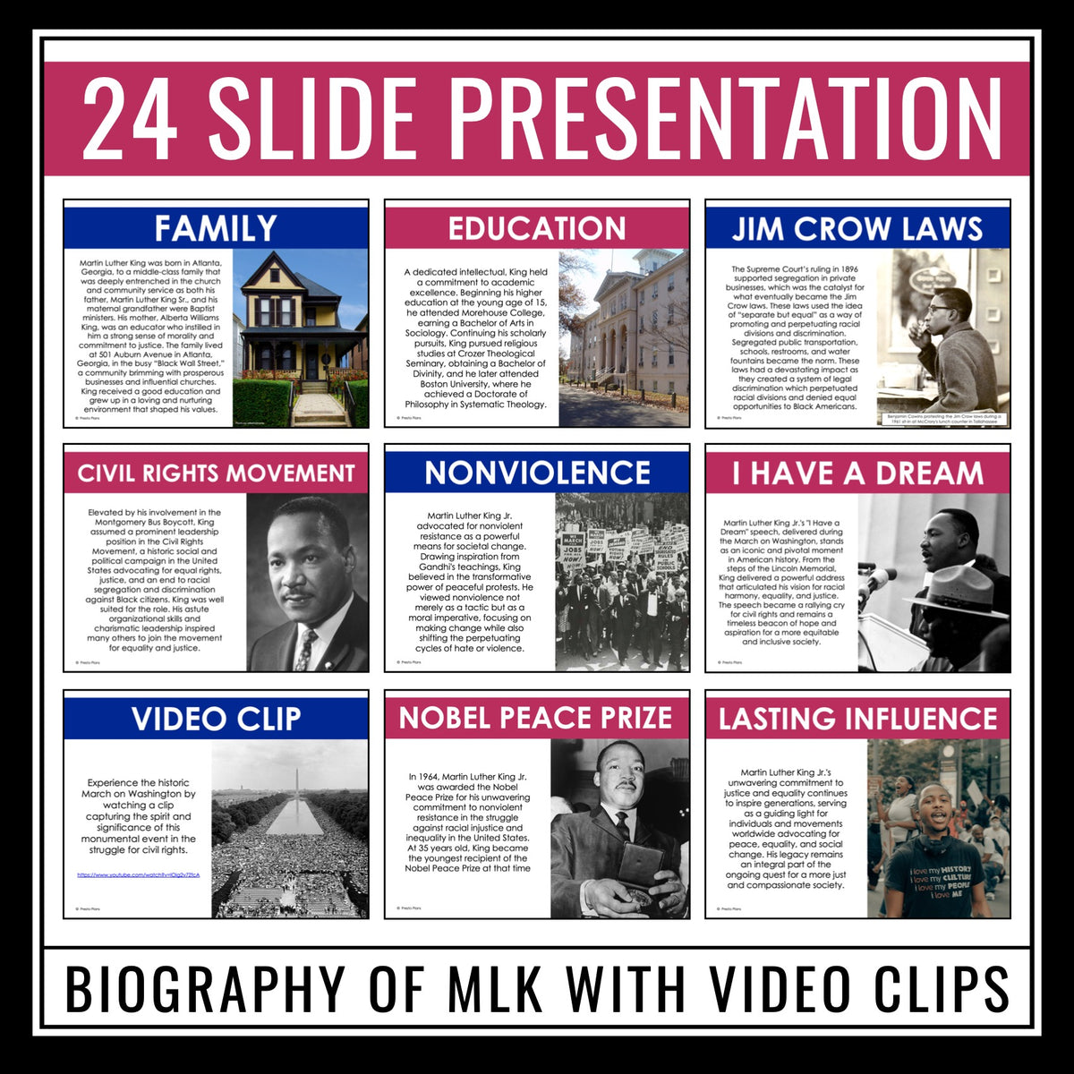 Martin Luther King Jr Day - MLK Biography, Assignment, Crossword Puzzl ...