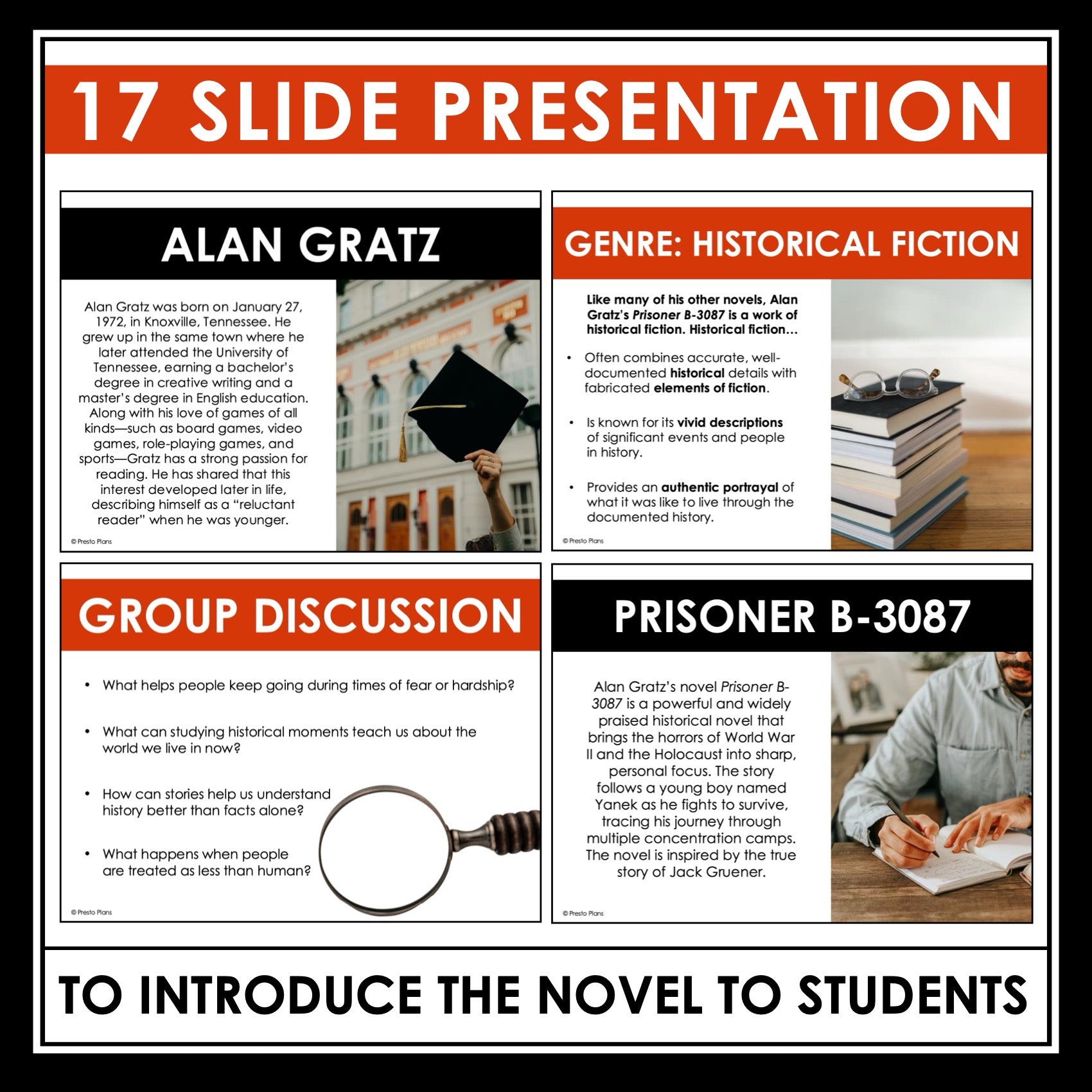 Prisoner B-3087 by Alan Gratz Introduction Slides Discussion, Biograph ...