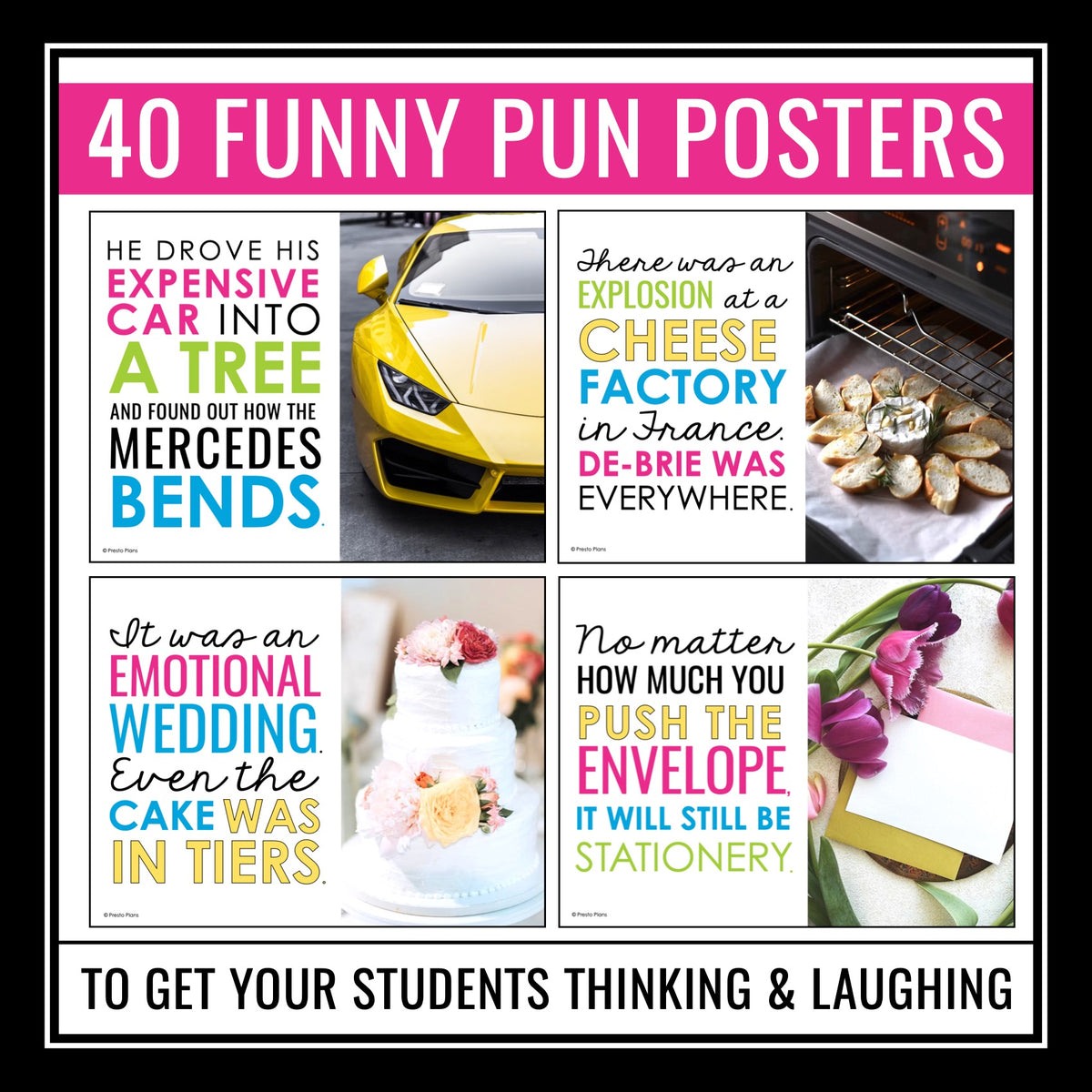Pun Posters - Funny Classroom Bulletin Board Literary Devices Decor Di ...