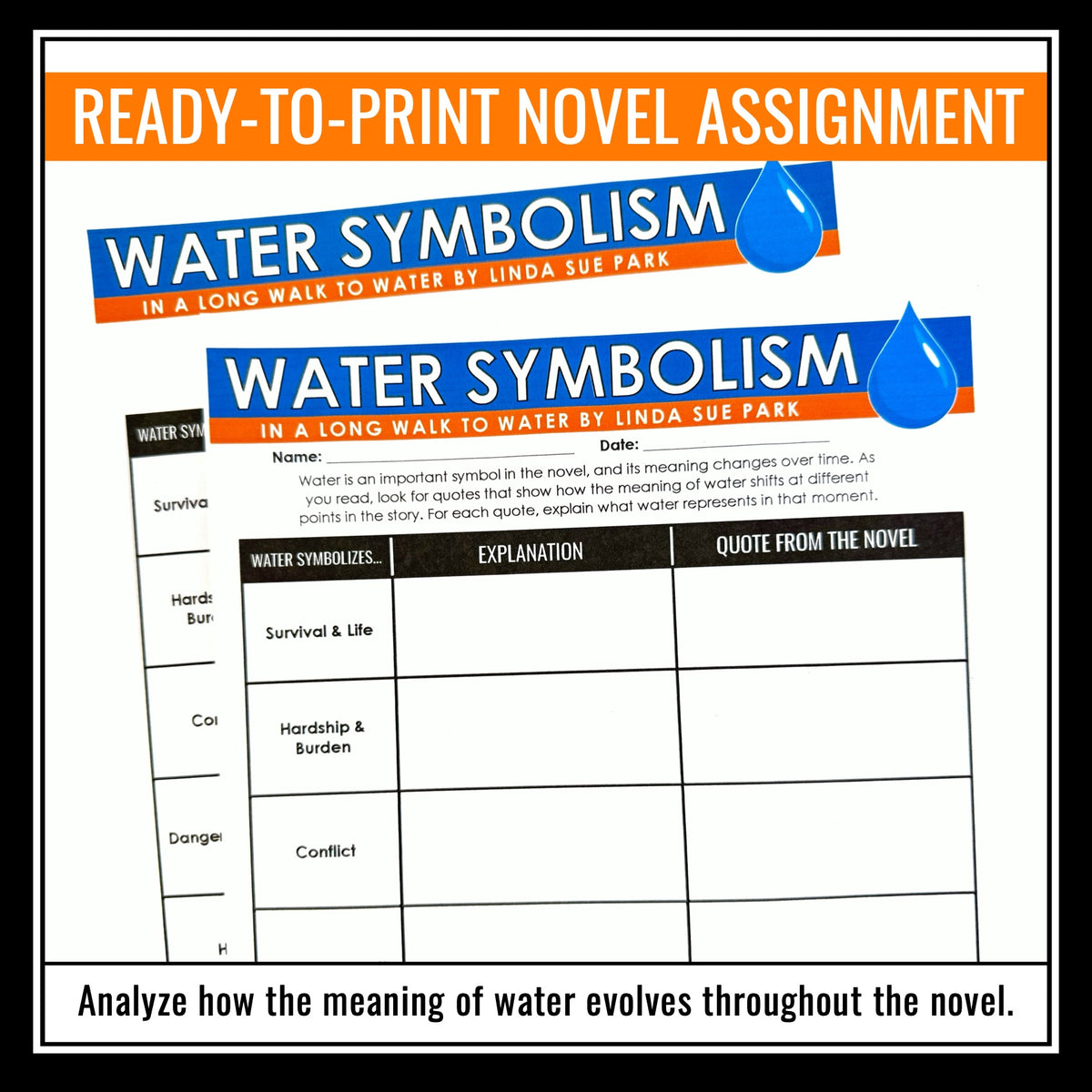 A Long Walk to Water – Water Symbolism Tracking & Quote Analysis Activ ...