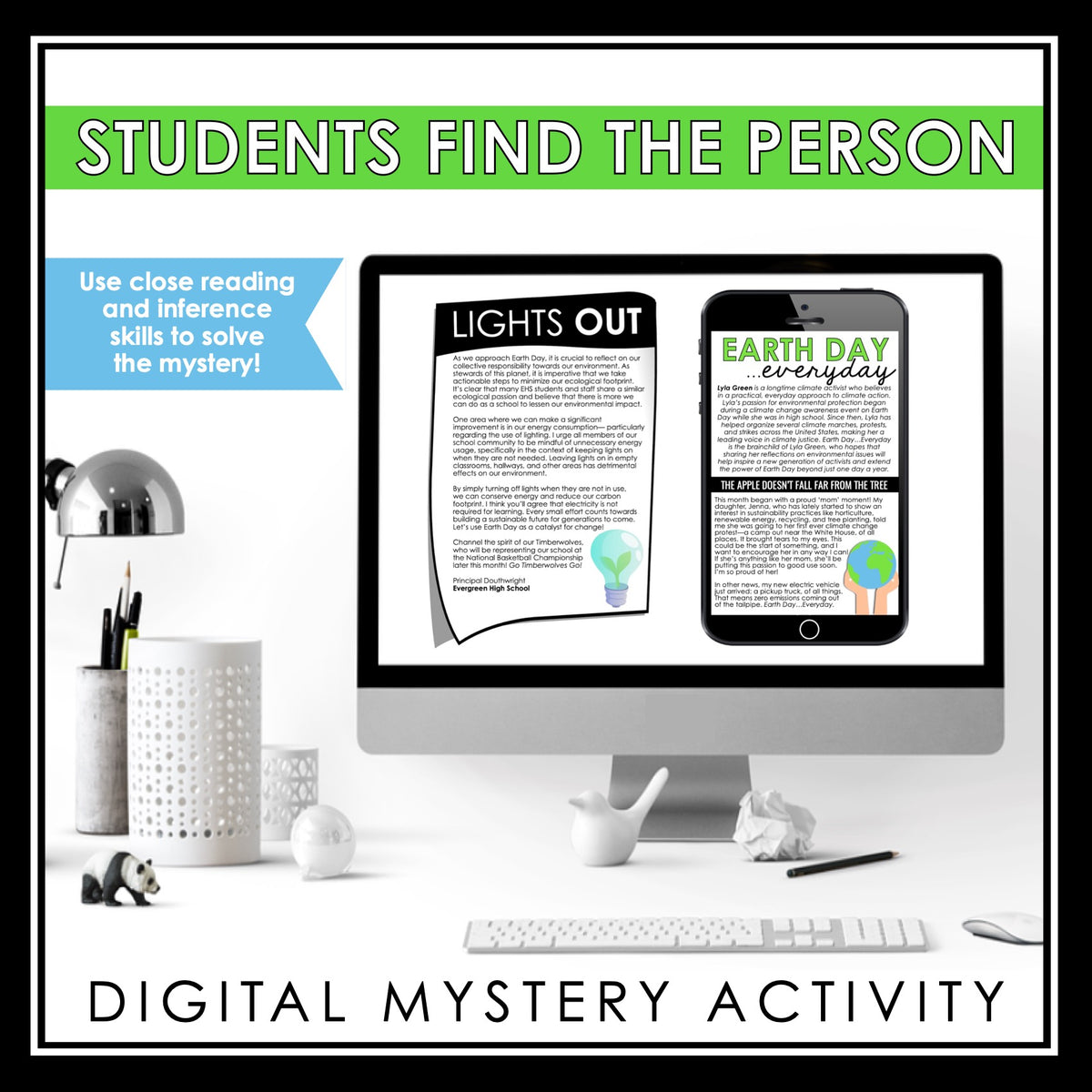 Earth Day Activity – Close Reading Environmental Digital Inference Mys ...