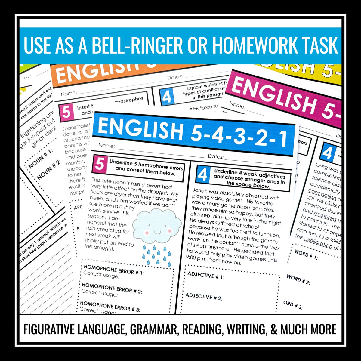 English Bell Ringers - Grammar, Vocabulary, Literary Devices, Writing ...