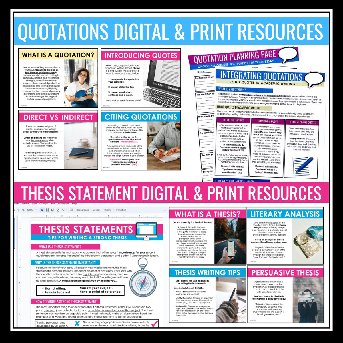 Essay Writing Unit - Slides, Organizers & Assignments - Digital Print ...