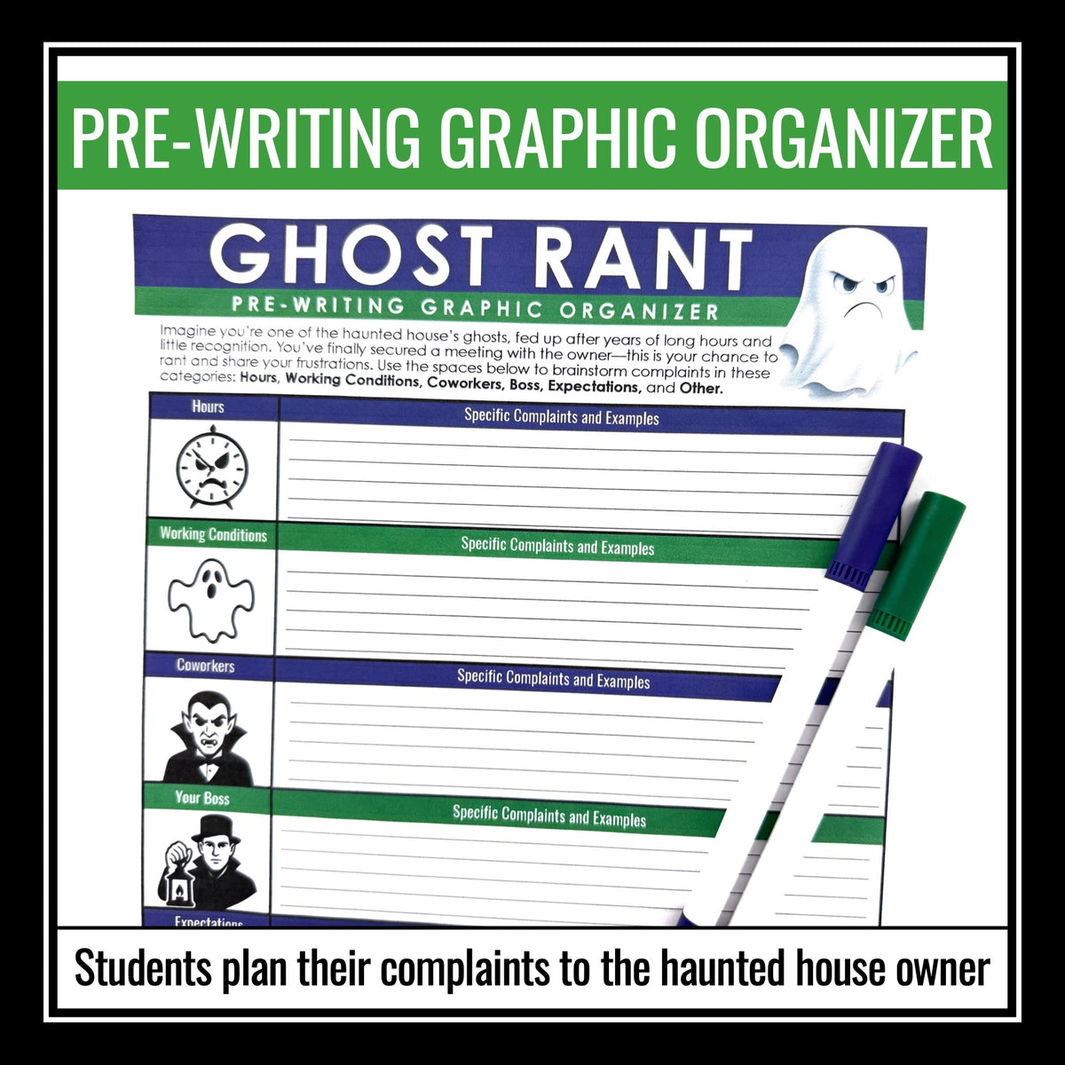 Halloween Writing Activity – Ghost Rant Writing Funny and Creative Ass ...