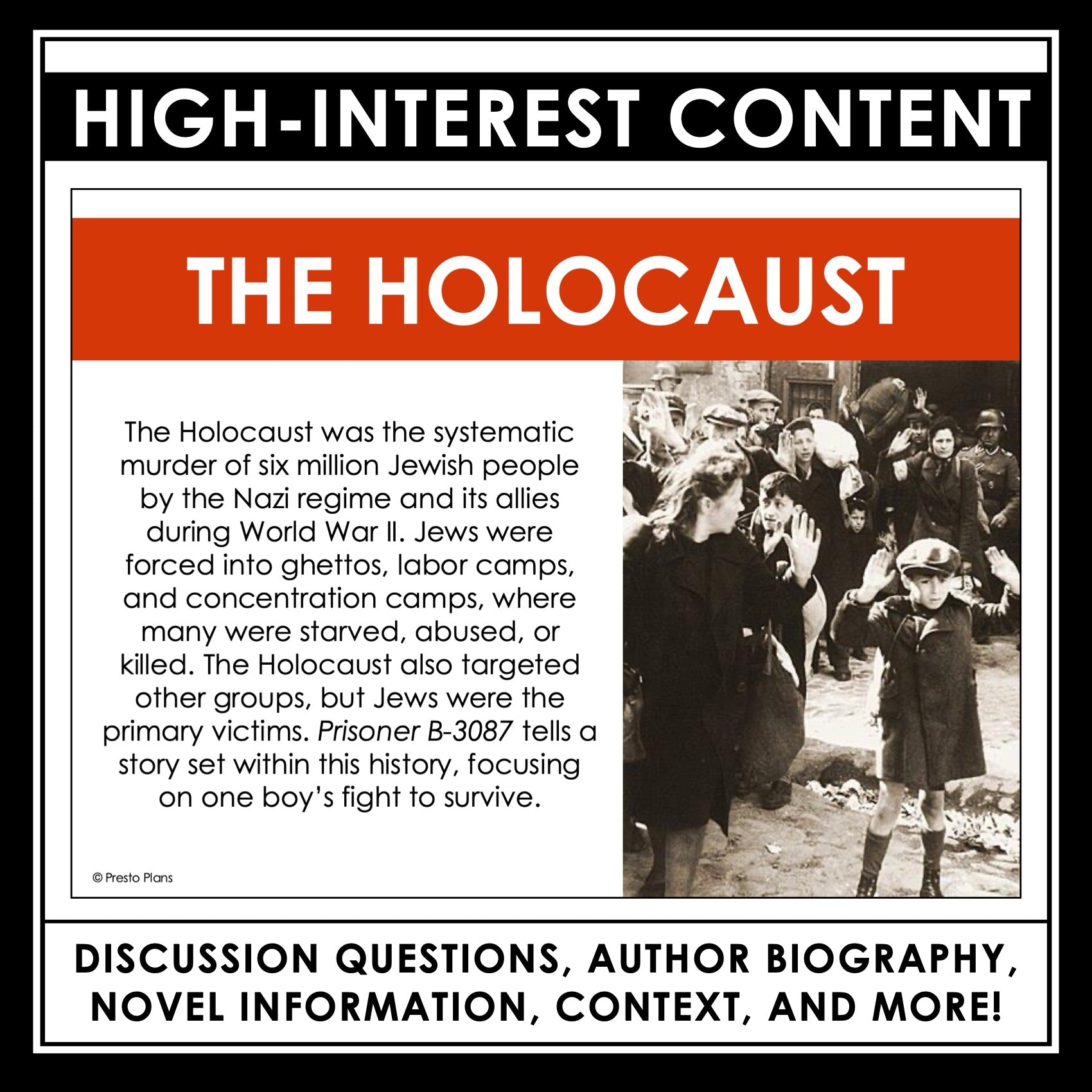 Prisoner B-3087 by Alan Gratz Introduction Slides Discussion, Biograph ...