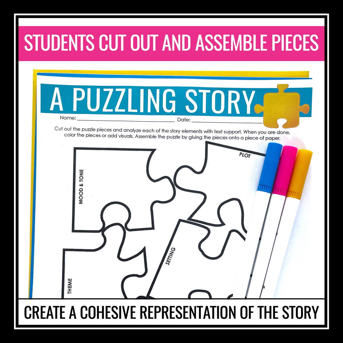 Story Elements Creative Assignment for Any Novel or Short Story - Puzz ...