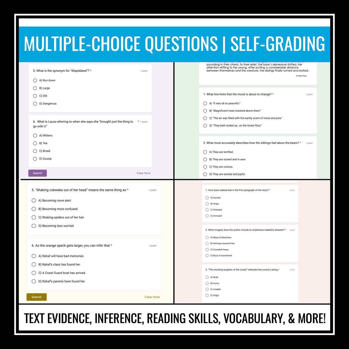 Reading Comprehension Passages and Questions Digital Test Prep Program ...