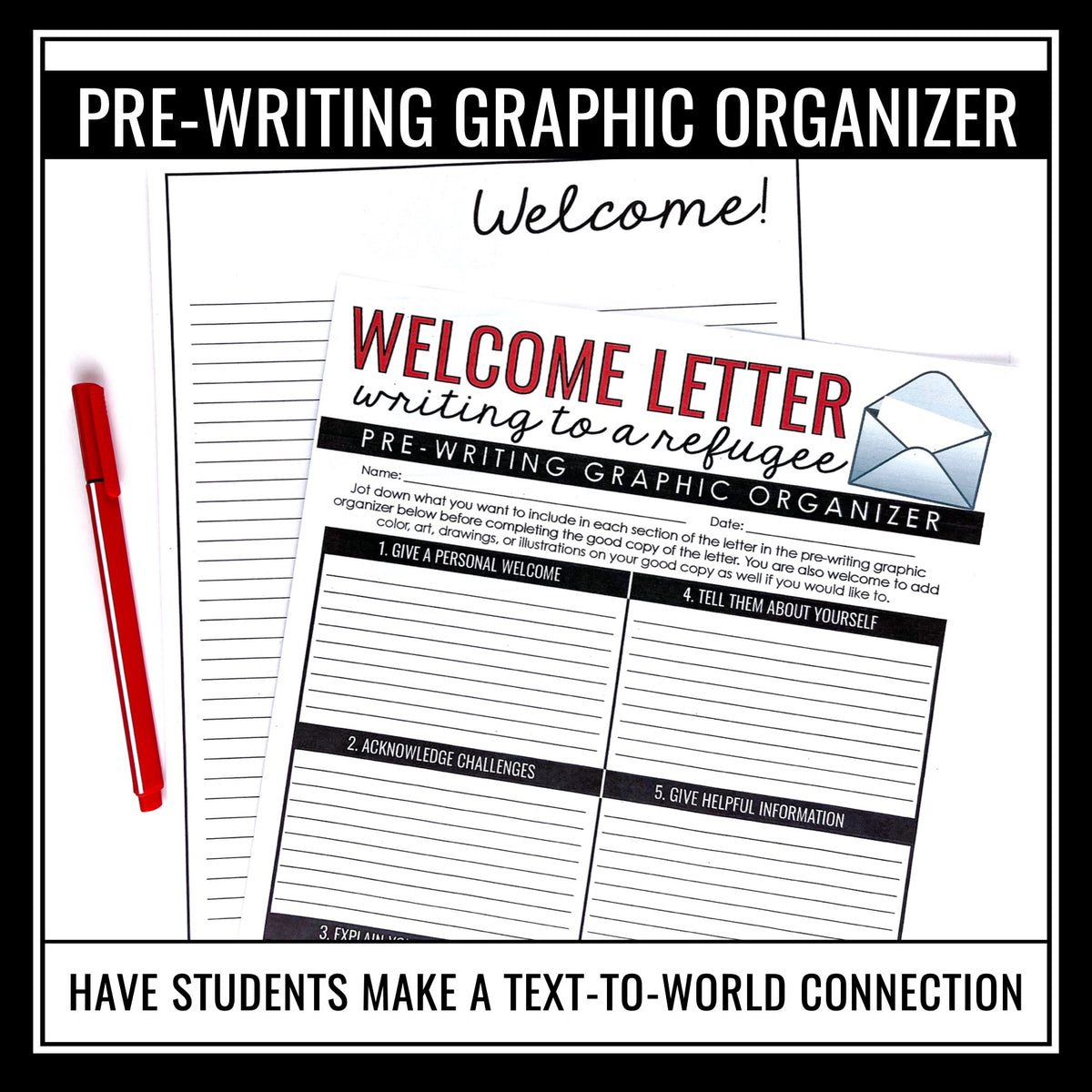 Refugee by Alan Gratz Activity - Welcome a Refugee Real-World Writing ...