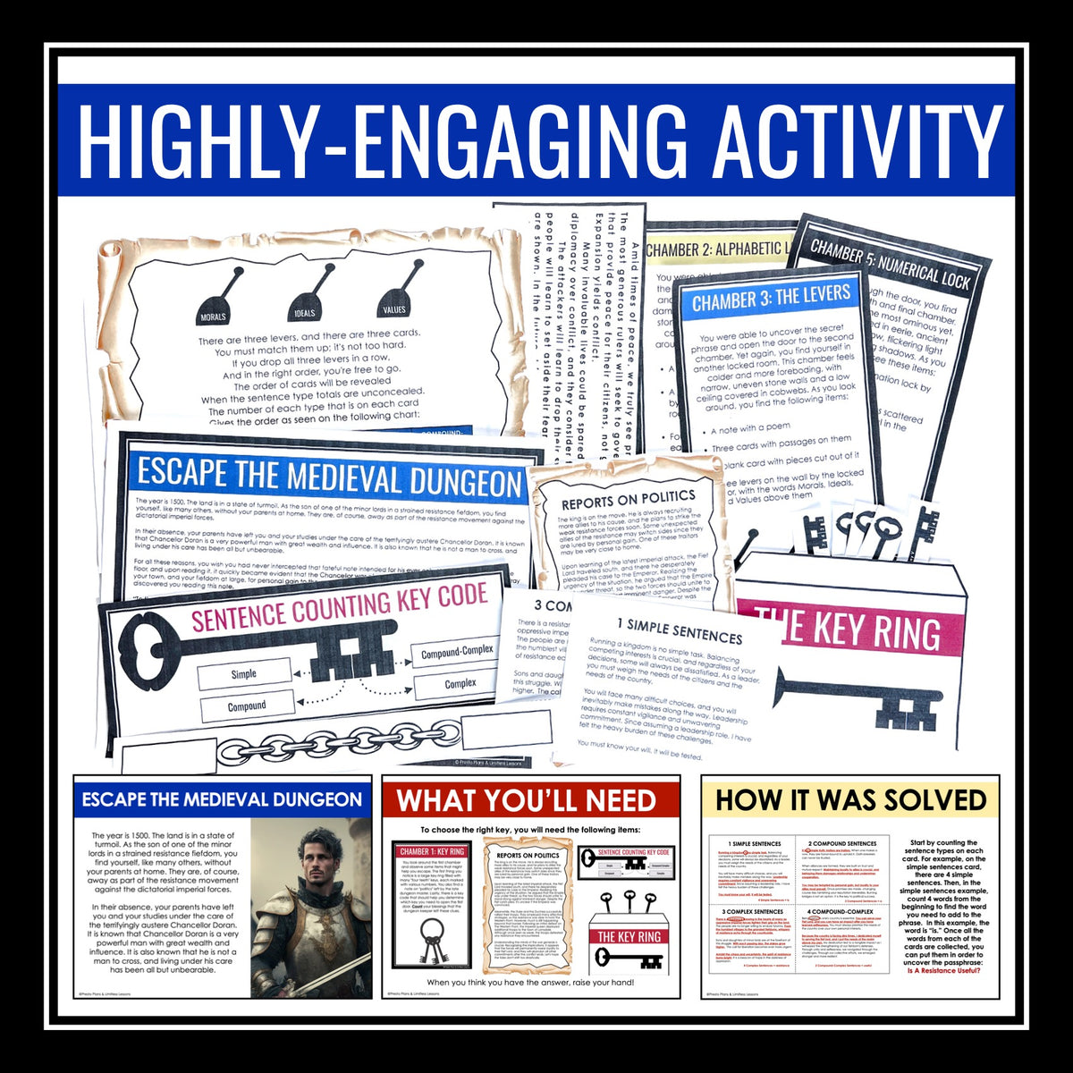 Sentence Types Escape Room - Sentence Structure Grammar Breakout Activ ...