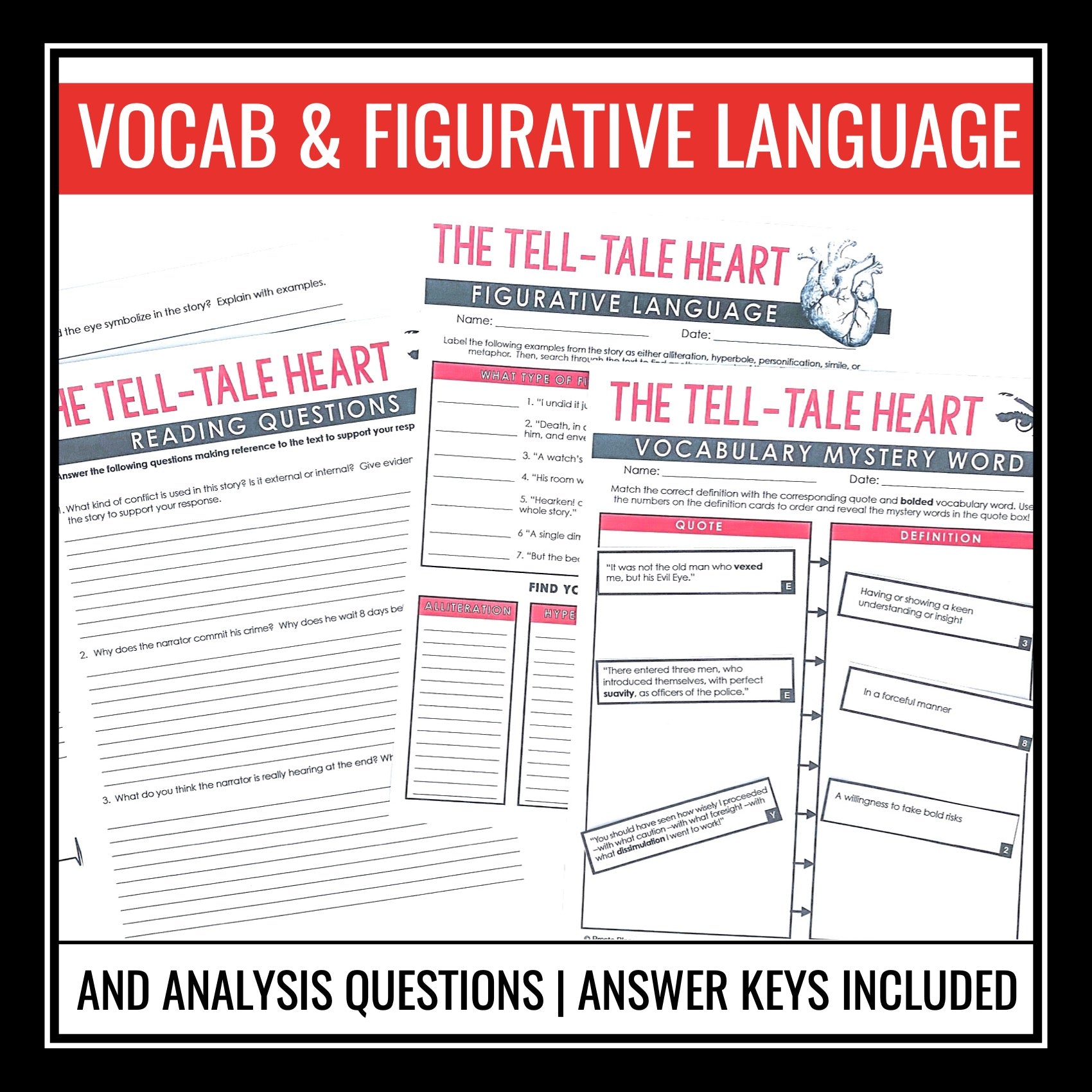 Tell Tale Heart Worksheet