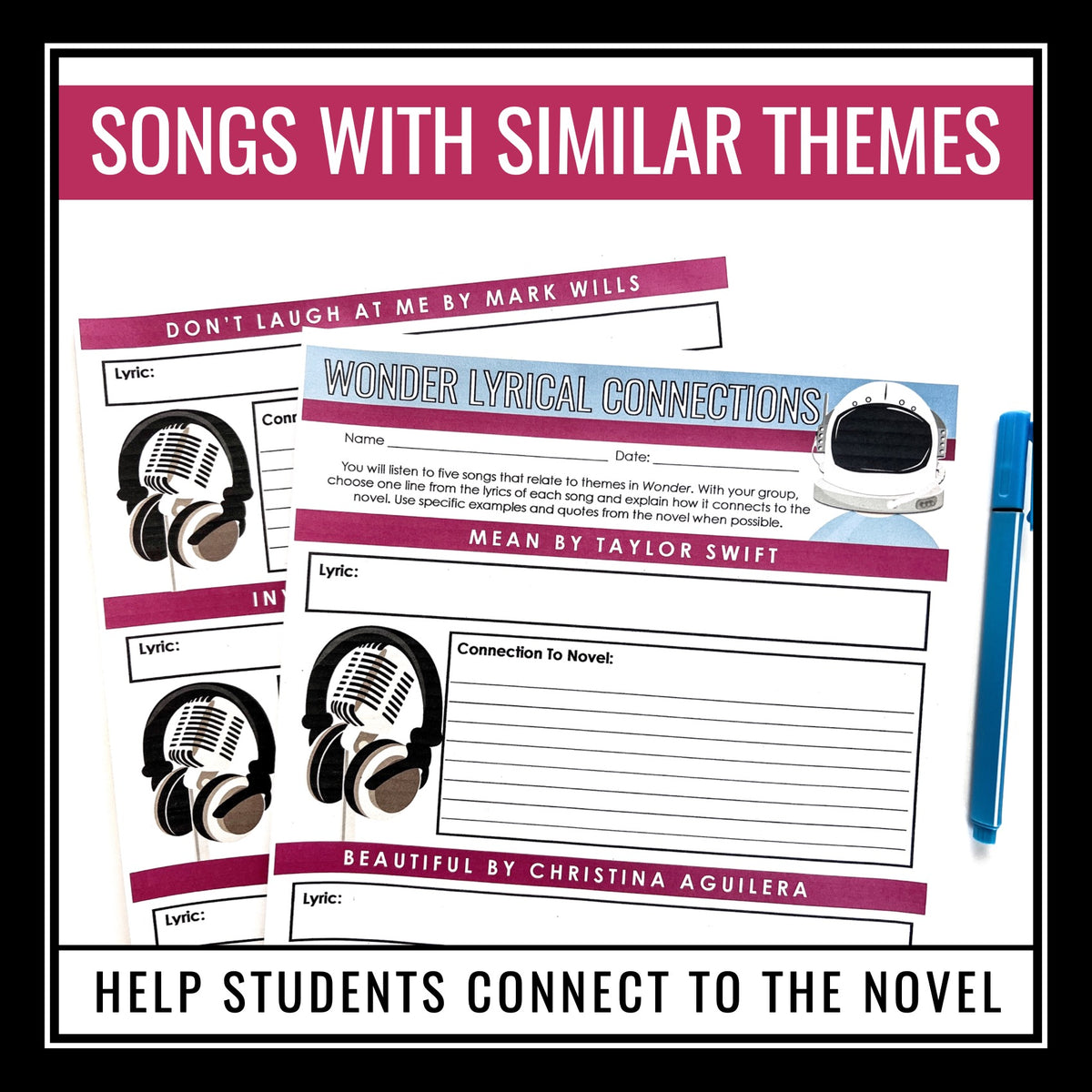 Wonder Assignment - Music Lyrics Connection to R.J. Palacio's Novel ...