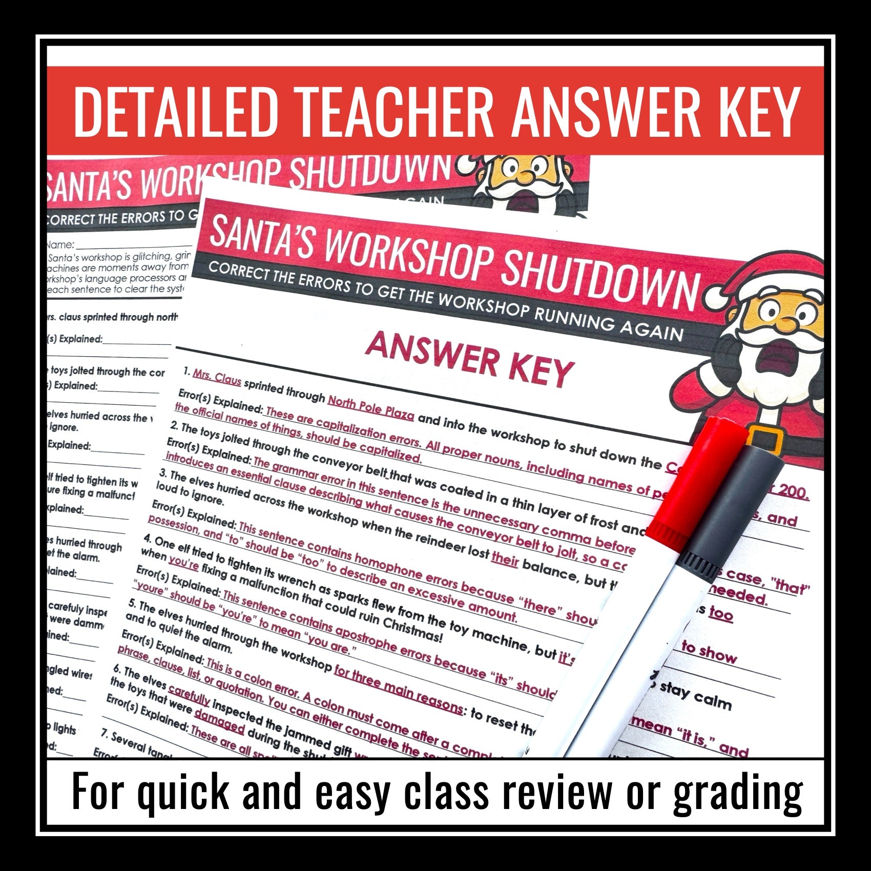 Christmas Grammar Worksheet Assignment Grammar Activity - Santa’s Work – Presto Plans