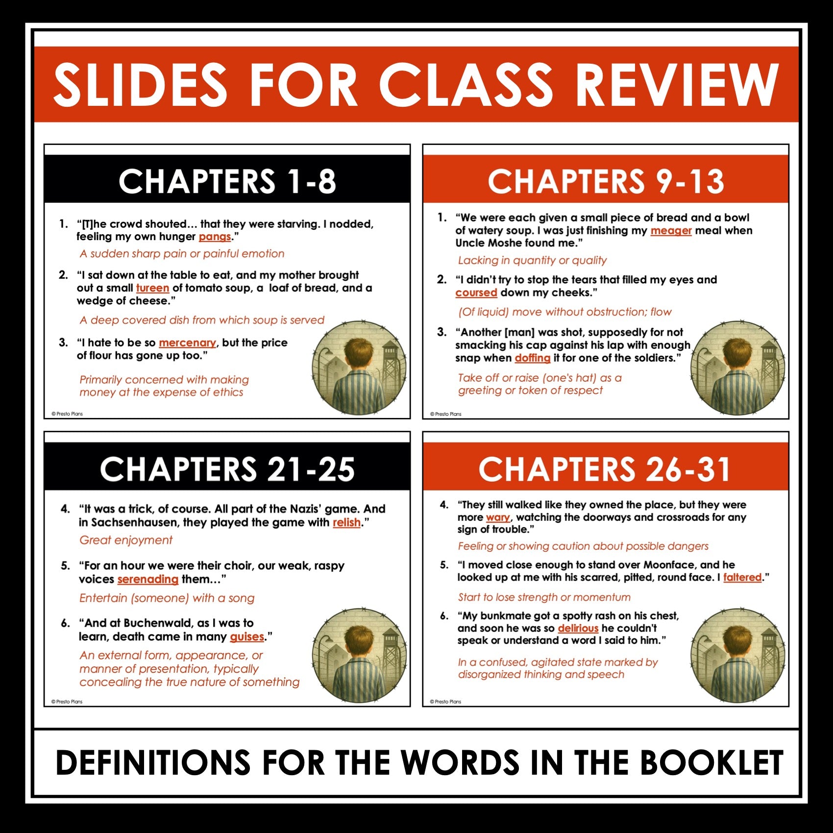 Prisoner B-3087 by Alan Gratz Vocabulary Booklet, Presentation, and An ...
