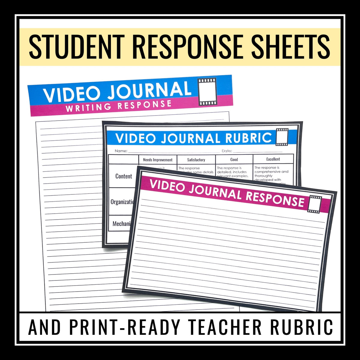 Video Journal Writing Prompts - Video Clip Opinion and Personal Writin ...