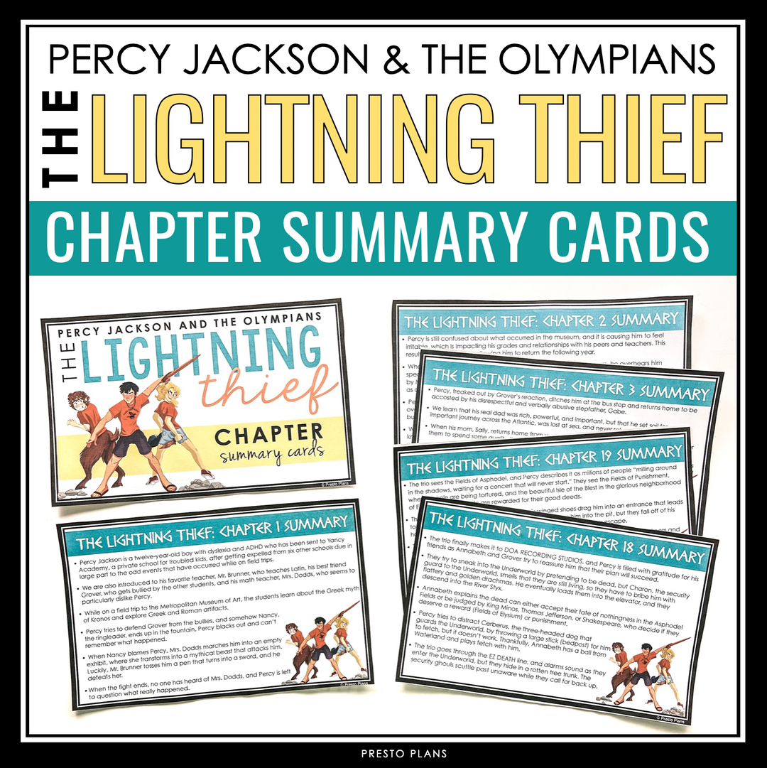 Percy Jackson and the Olympians The Lightning Thief Novel Chapter Summ ...