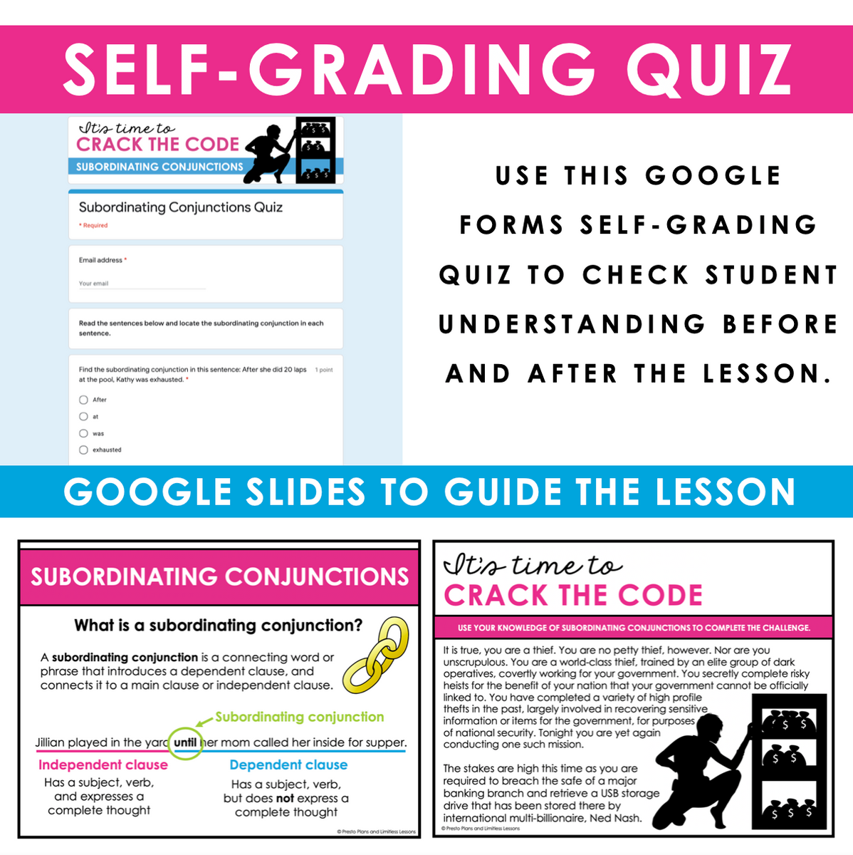 Subordinating Conjunctions Escape Room Grammar Digital Activity, Slide ...
