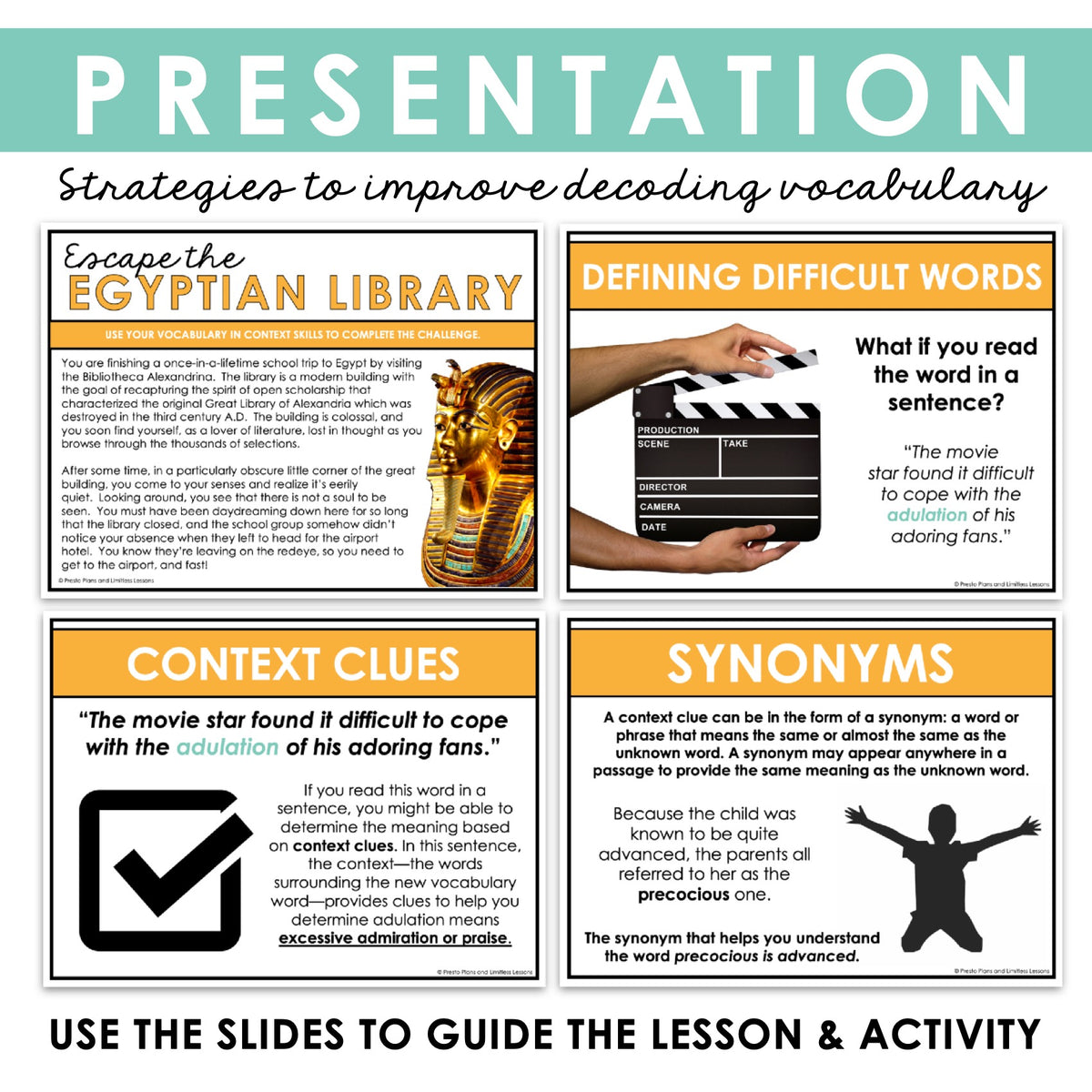 Vocabulary in Context Presentation & Escape Room Reading Activity Game ...