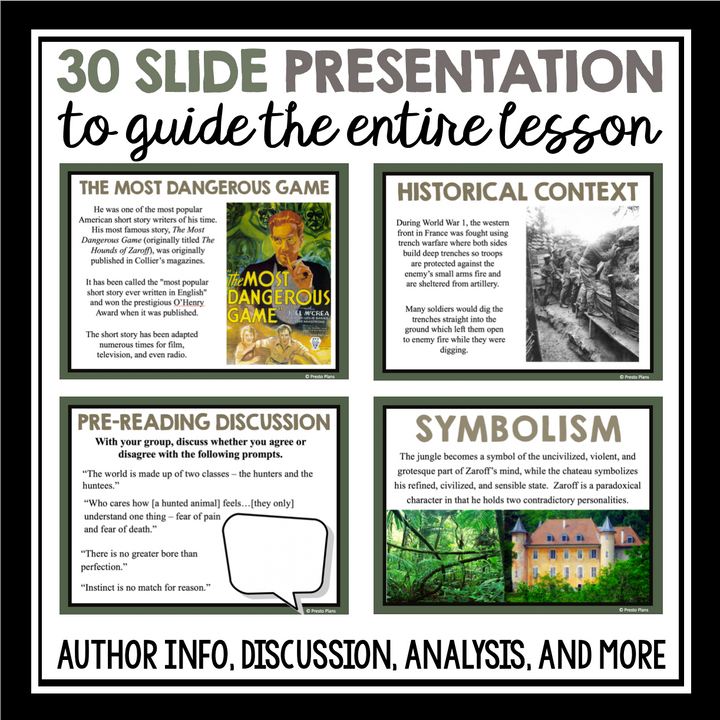 THE MOST DANGEROUS GAME BY RICHARD CONNELL SHORT STORY PRESENTATION ...