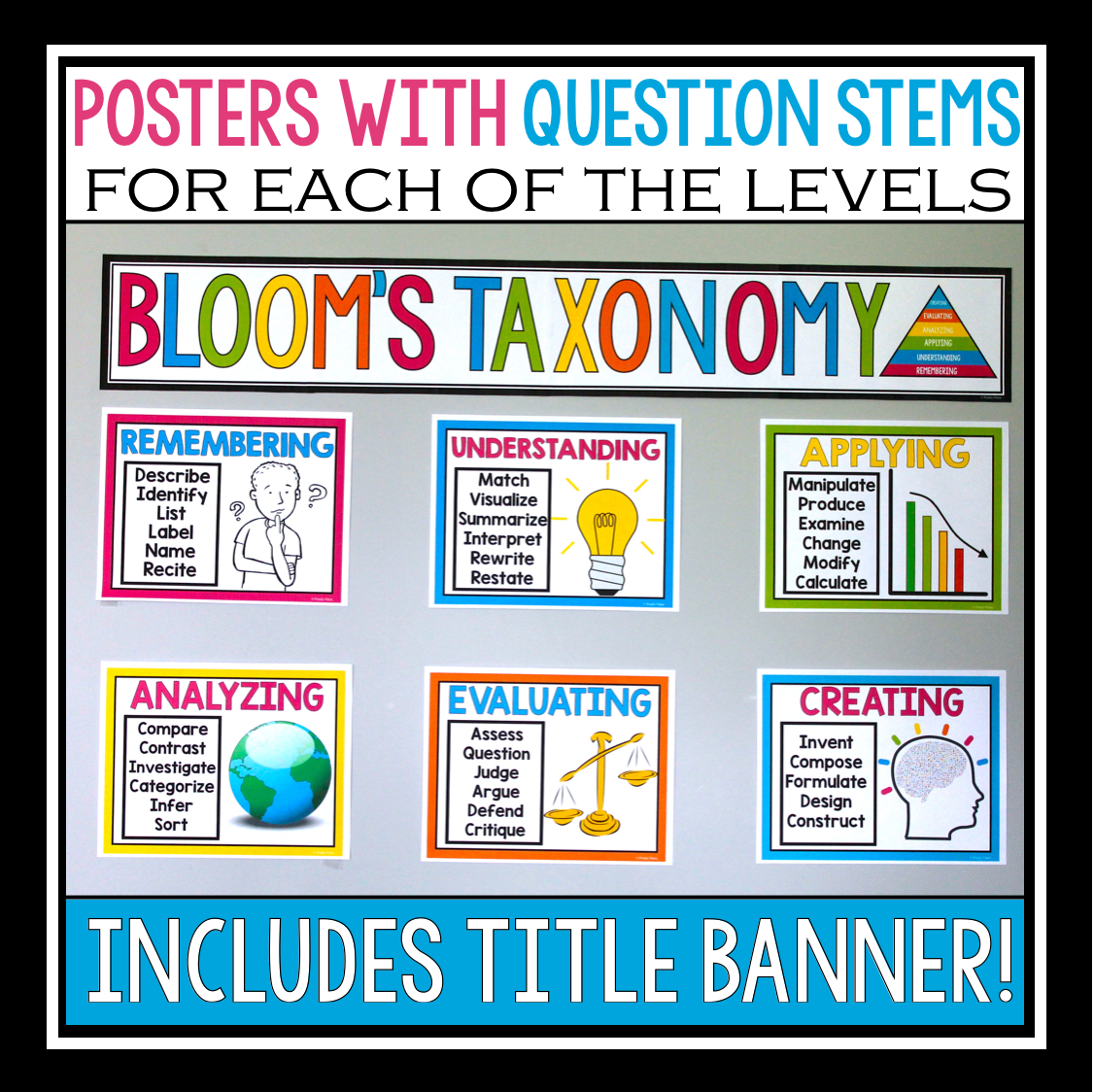 BLOOM'S TAXONOMY POSTERS, QUESTION CARDS, AND ASSIGNMENT – Presto Plans