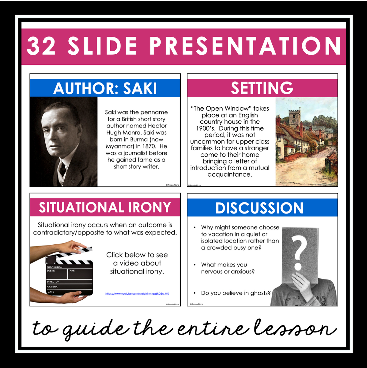 THE OPEN WINDOW BY SAKI PRESENTATION & ASSIGNMENTS – Presto Plans