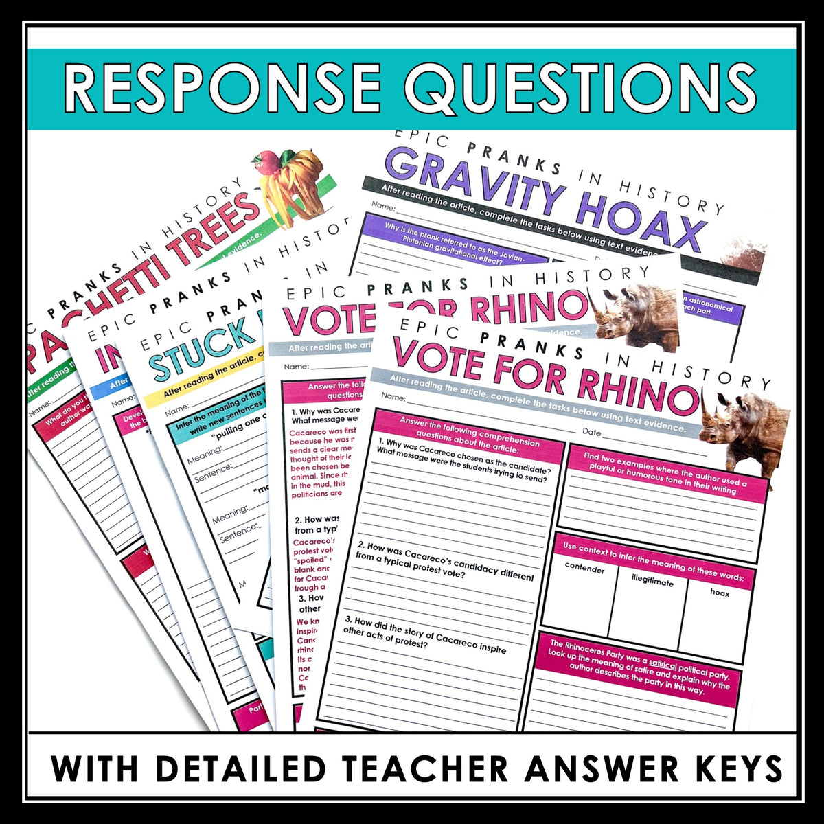 April Fools' Day Nonfiction Reading Comprehension Pranks Articles & As ...