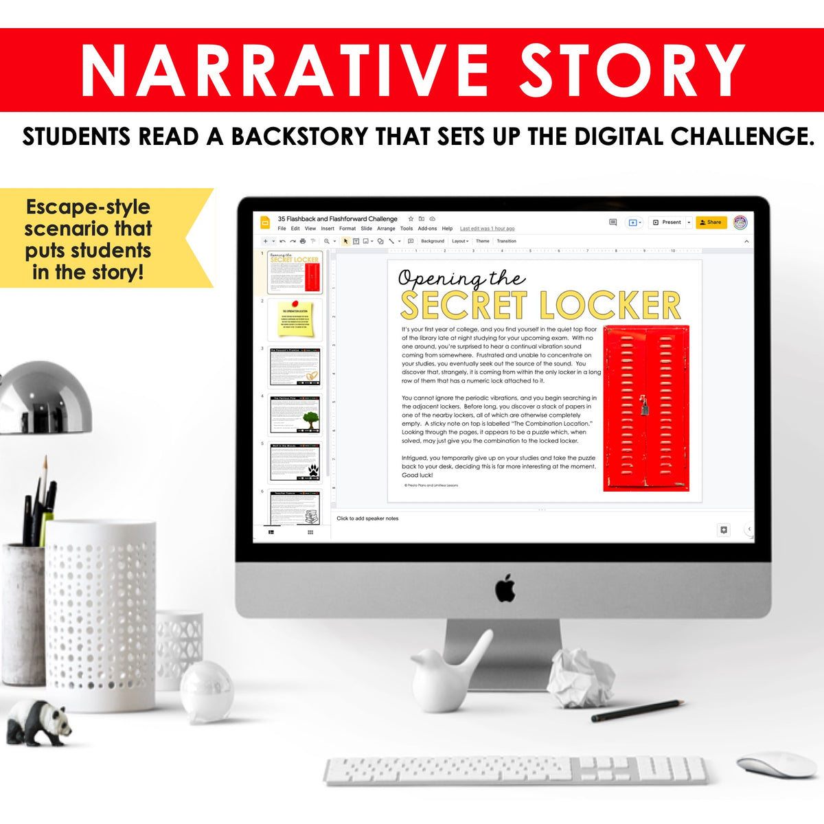 FLASHBACK AND FLASHFORWARD DIGITAL ACTIVITY READING ESCAPE CHALLENGE ...