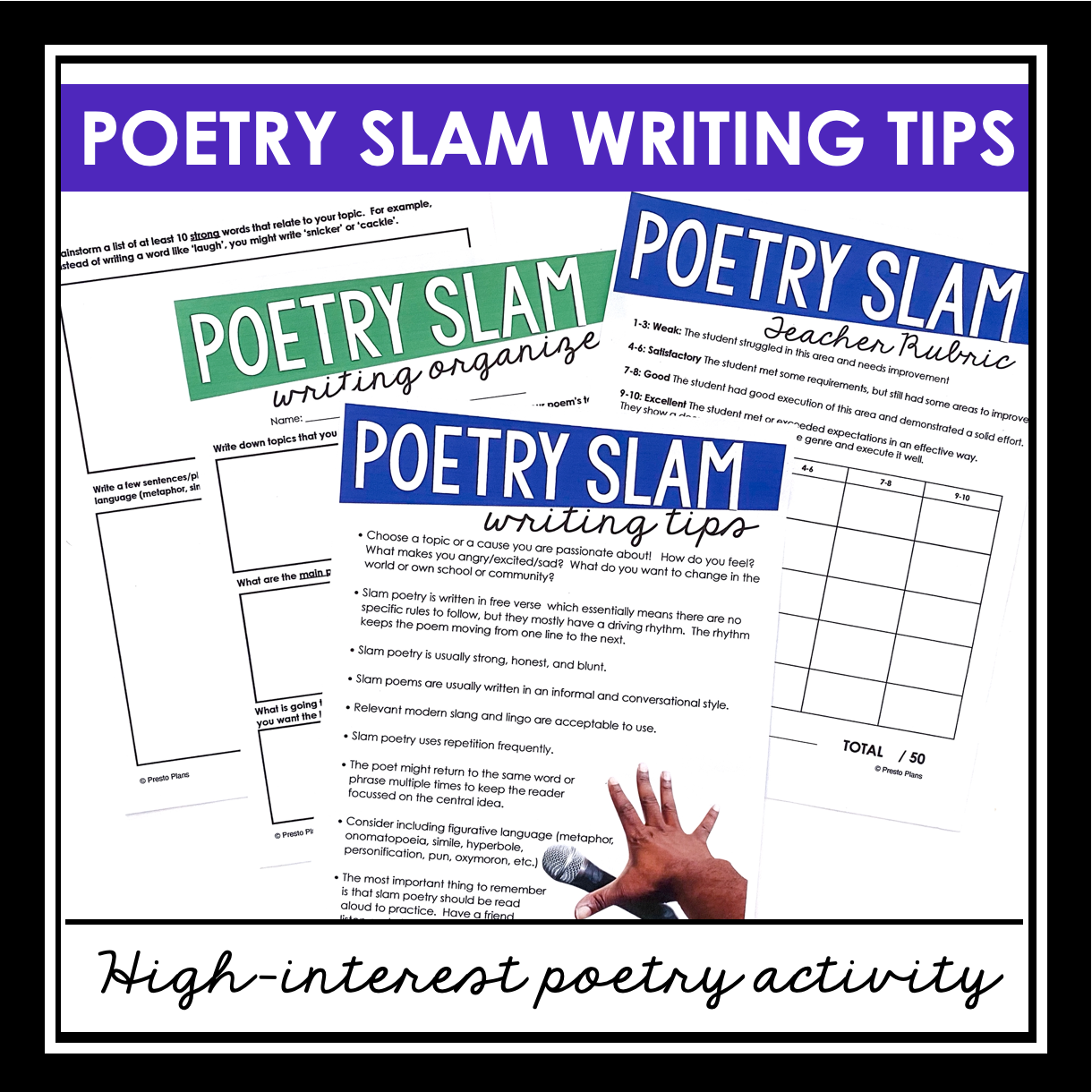 POETRY SLAM WRITING – Presto Plans