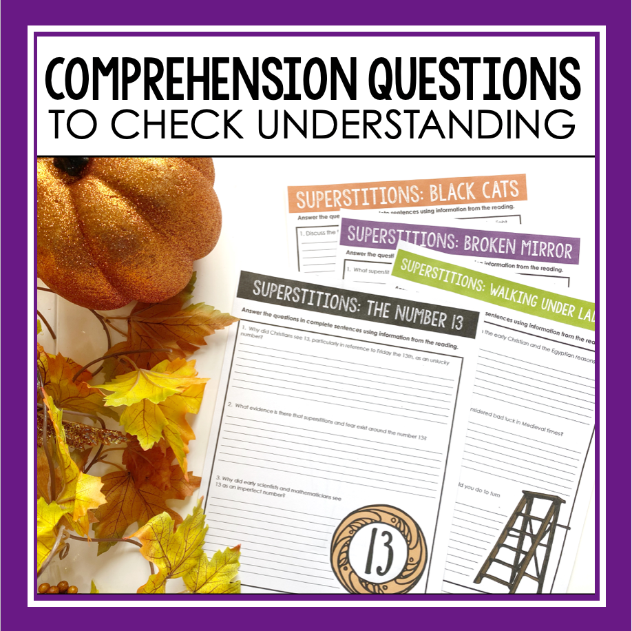 Halloween Reading Comprehension - Superstitions Nonfiction Articles ...
