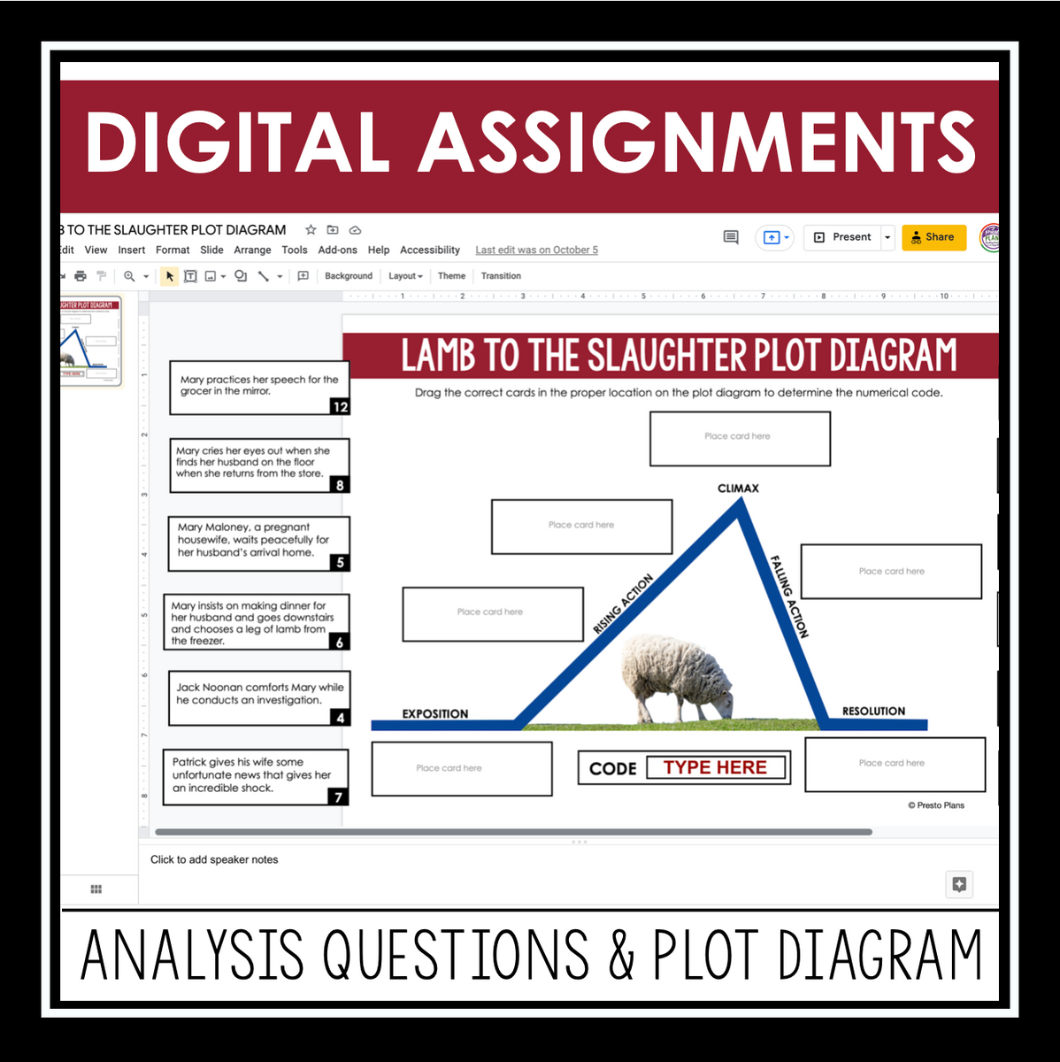 LAMB TO THE SLAUGHTER BY ROALD DAHL DIGITAL SHORT STORY RESOURCES ...